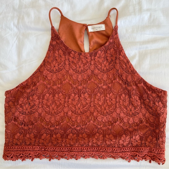 Sophie Rue | Tops | Nordstrom Sophie Rue Rust Lace Crop Tank Size Large ...